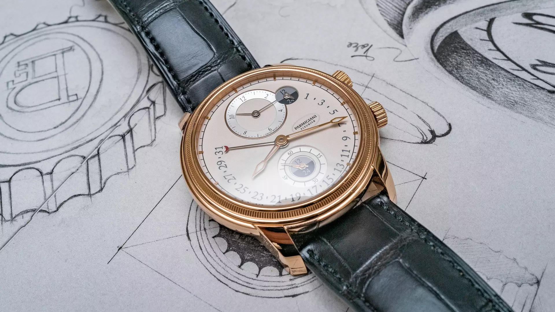 parmigiani fleurier нимкураҳои торики ретроградӣ