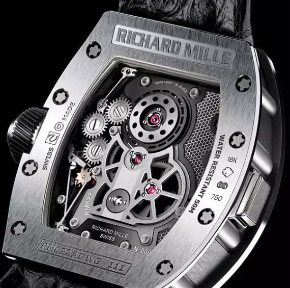 Richard Mille RM022 Aerodyne Dual Time Zone Watch - Hadda oo leh Orthorhombic Titanium Aluminium oo badan! 10470_2