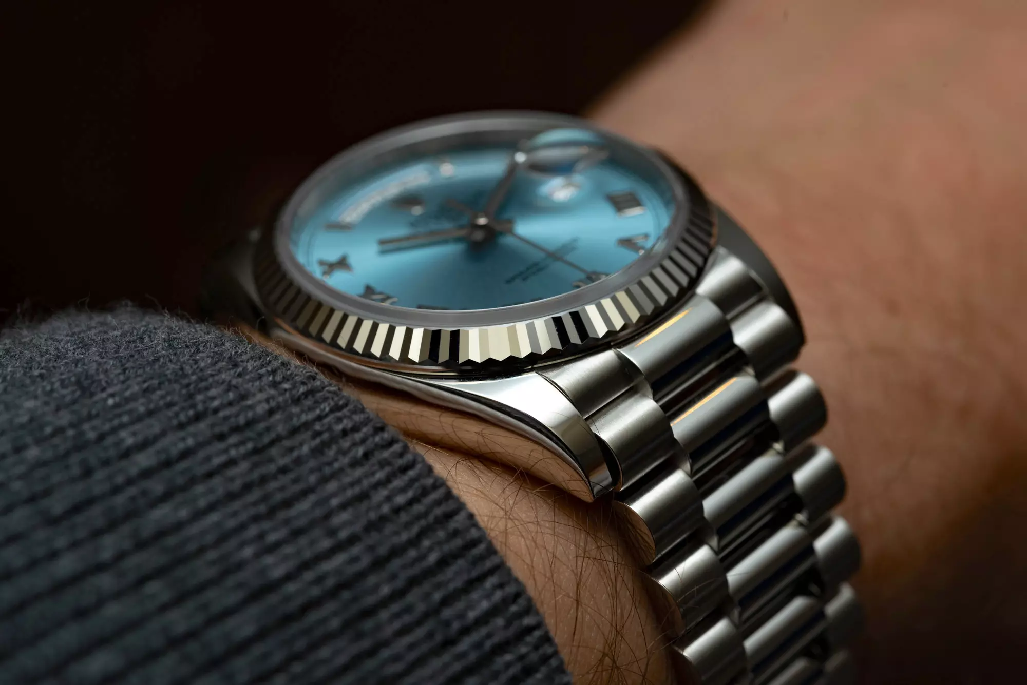 Hands-On: Platinum Rolex Day-Date 36 & Day-Date 40 Watches with Fluted Bezel Explained 1105_7