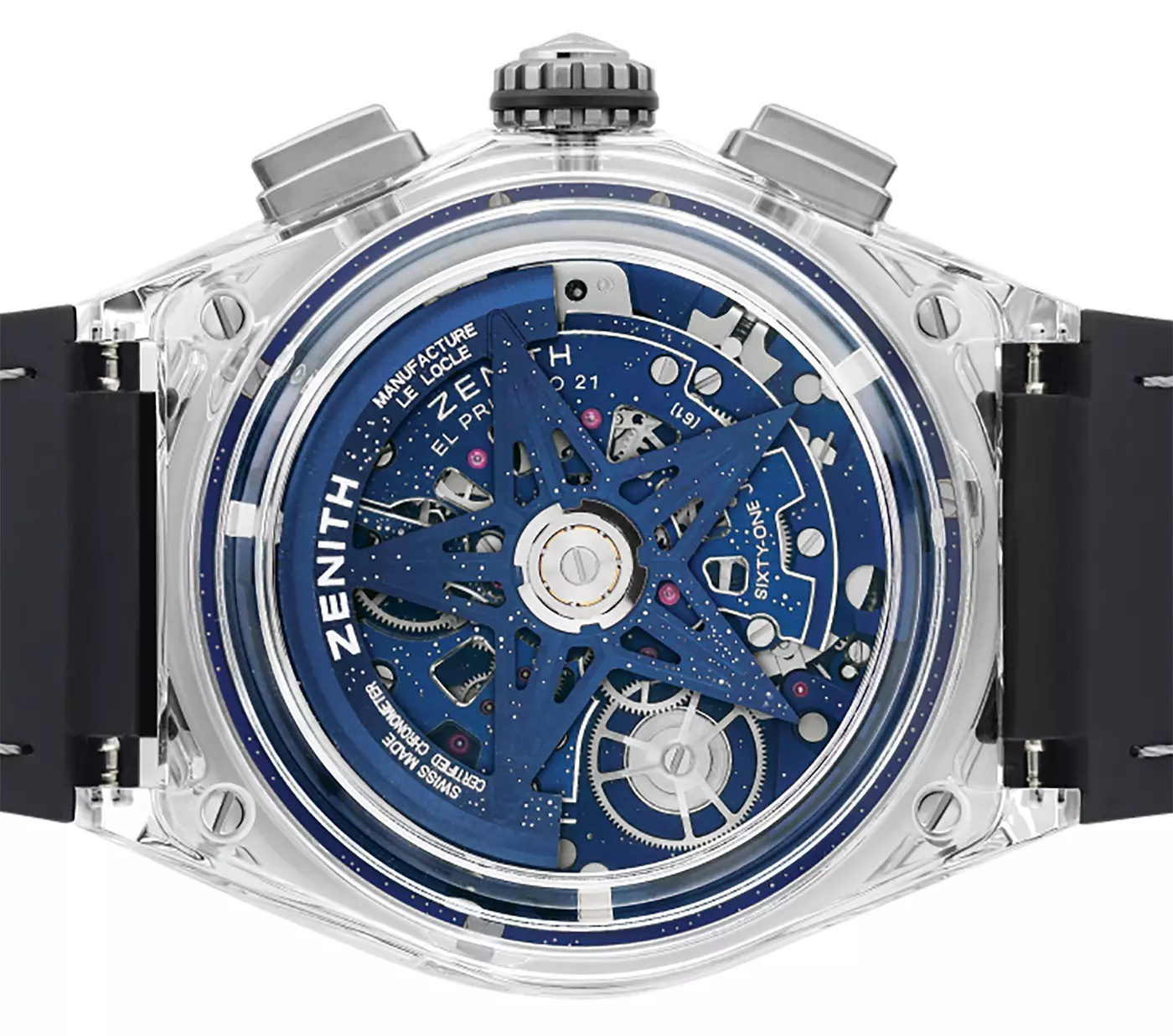 Zenith devwale edisyon limite Defy Zero G Sapphire ak Defy 21 Double-Tourbillon Sapphire Watch. 11231_5