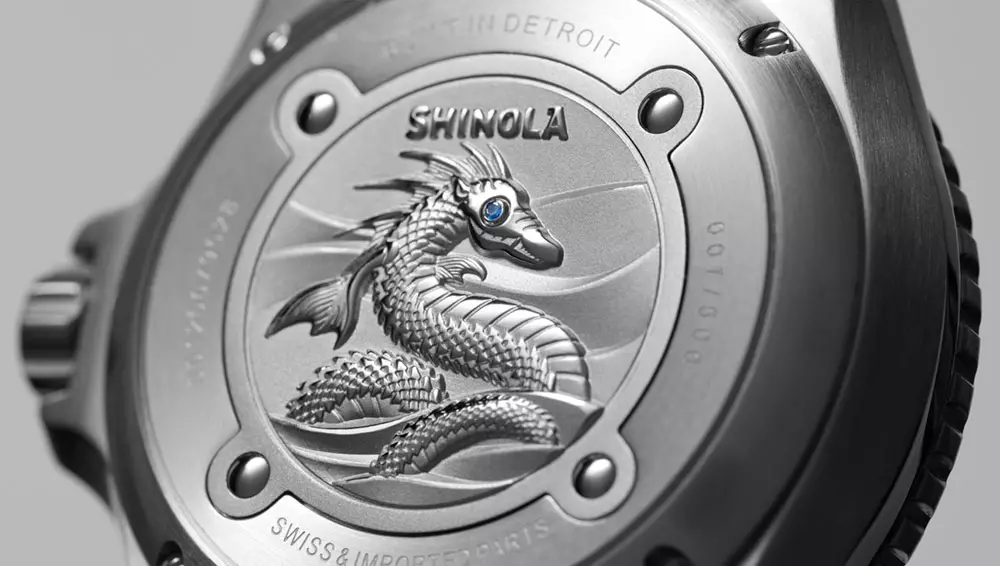 „Shinola Lake Erie Monster“ – pirmasis prekės ženklo mechaninis laikrodis – debiutuojamas aukcione „StockX“ 1199_5