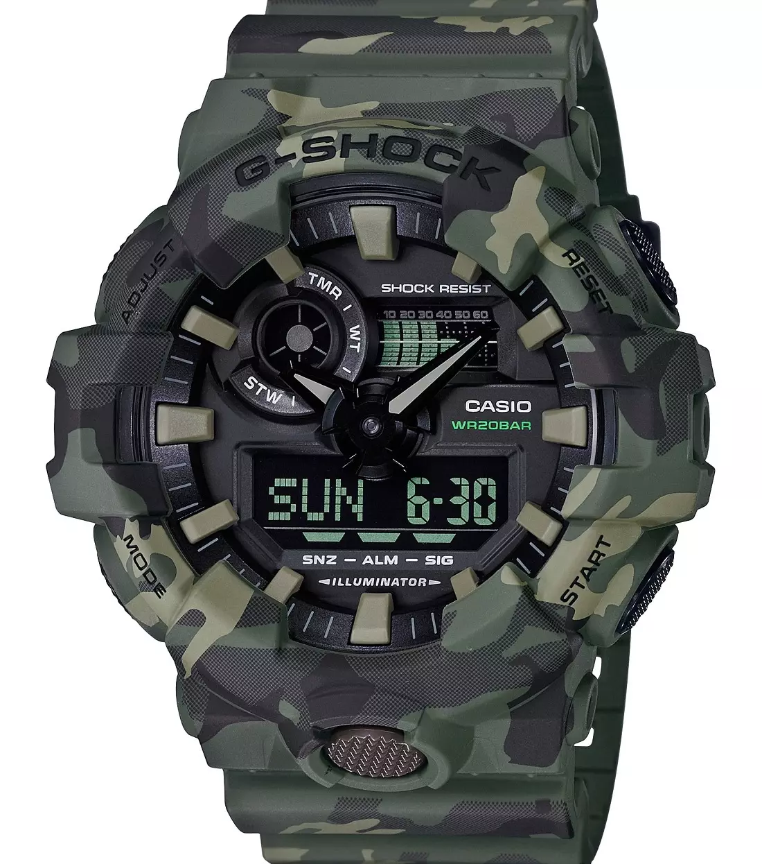 Casio G-Shock GA700CM-2A, GA700CM-3A en GA700CM-8A 'Camouflage Collection' Horlosies 12047_1