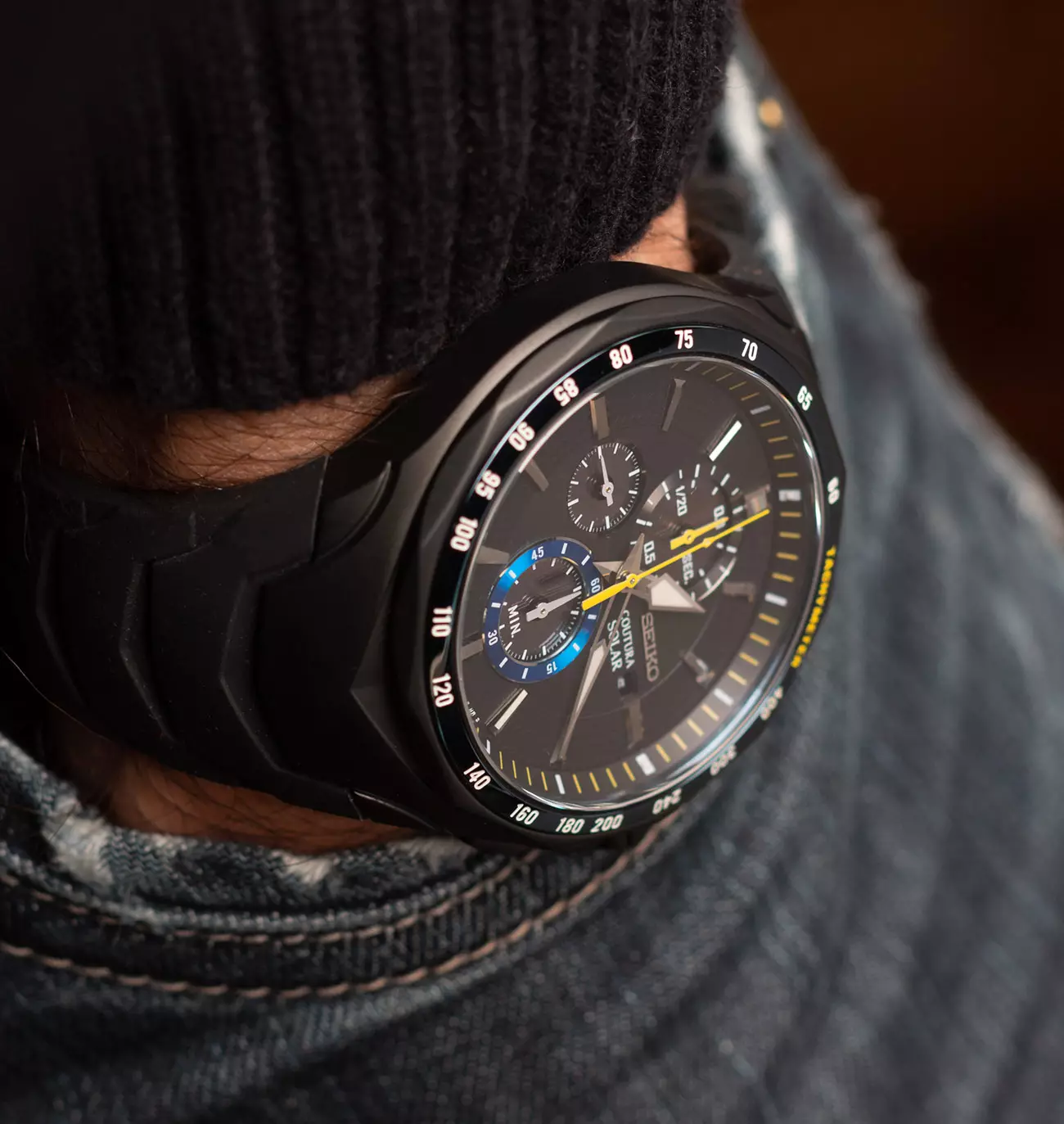 Seiko Coutura päikesekronograafi Jimmie Johnson Special Edition tasku