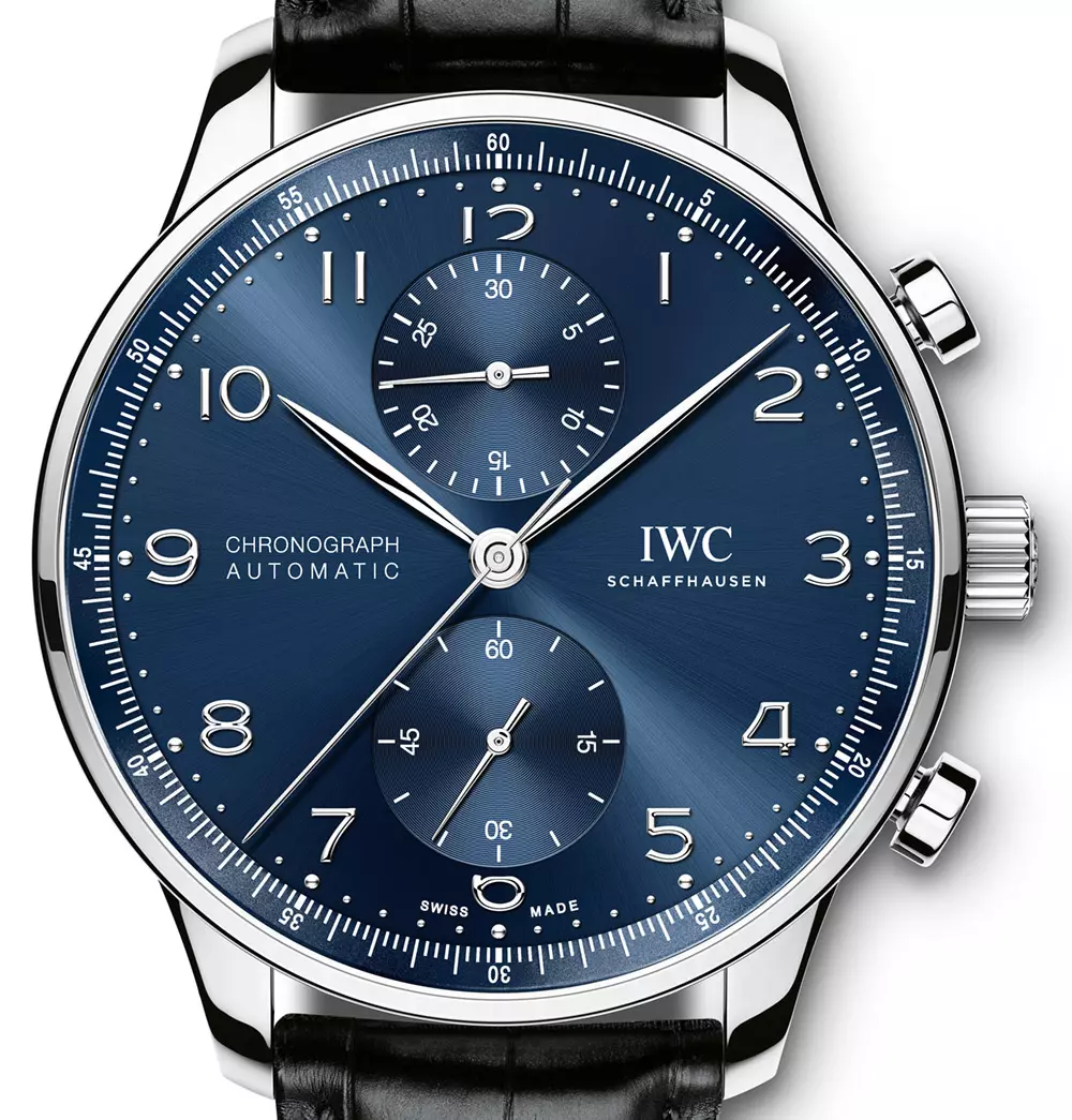 IWC Portugieser zilie pulksteņi ar ciparnīcu 13407_4