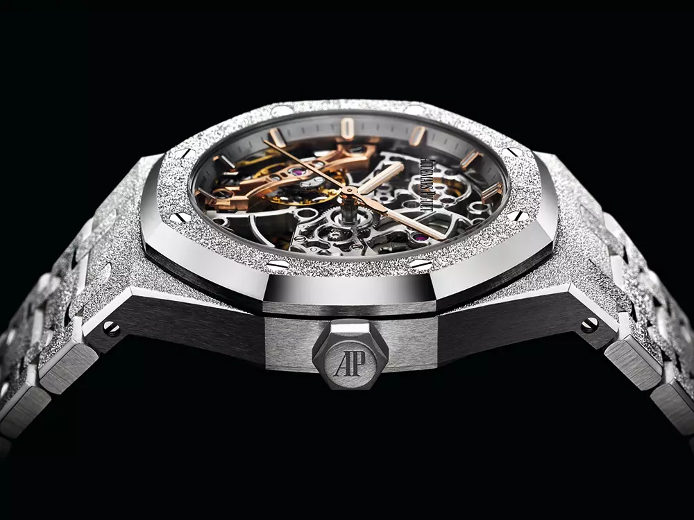 Audemars Piguet Royal Oak Concept Ladies' Flying Tourbillon Ati Iwontunws.funfun Iwontunws.funfun Double Frosted Gold Ṣii ṣiṣẹ 13710_4