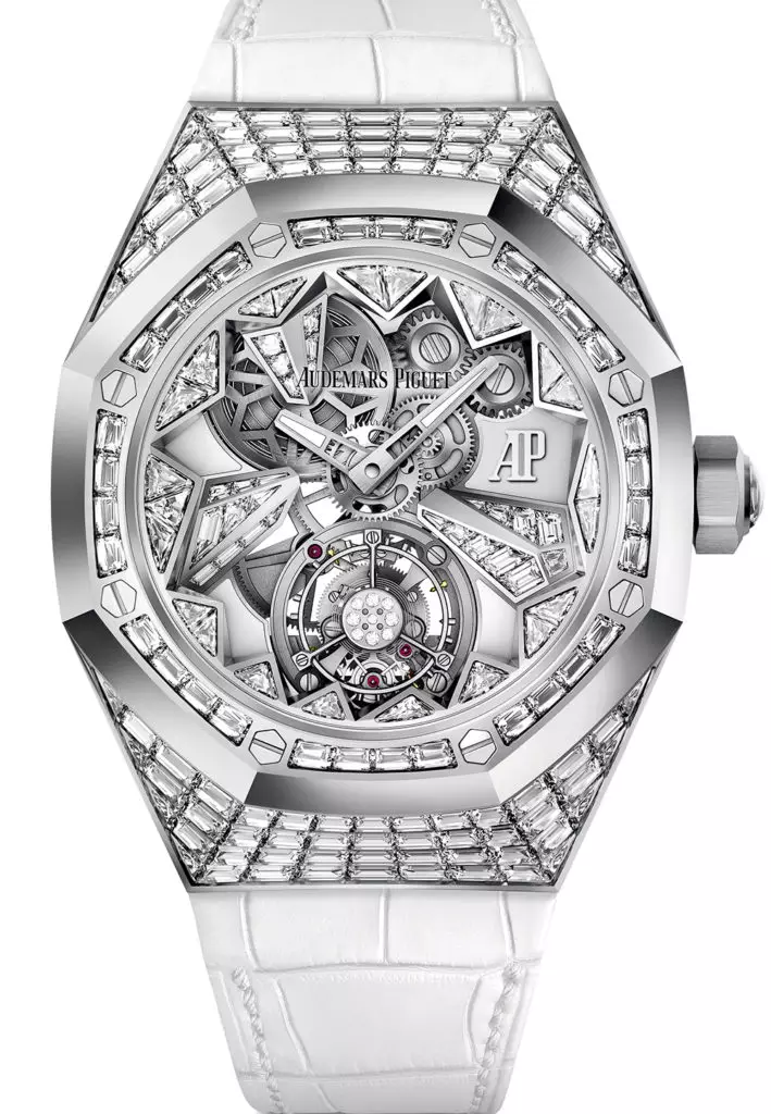 Audemars Piguet Royal Oak Concept Tourbillon fluturues për femra dhe me rrotë të dyfishtë ekuilibër i mbuluar me ar të hapur 13710_7