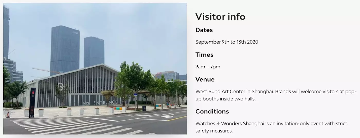 Watches & Wonders Shanghai-utställningen kommer att hållas 9-13 september 2020 1409_2