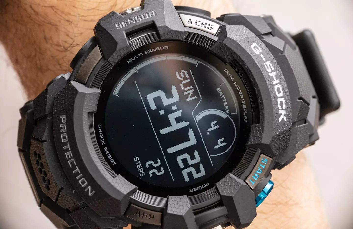 Iwwerwaachung Bewäertung: Casio G-Shock GSWH1000 Wear OS Smartwatch
