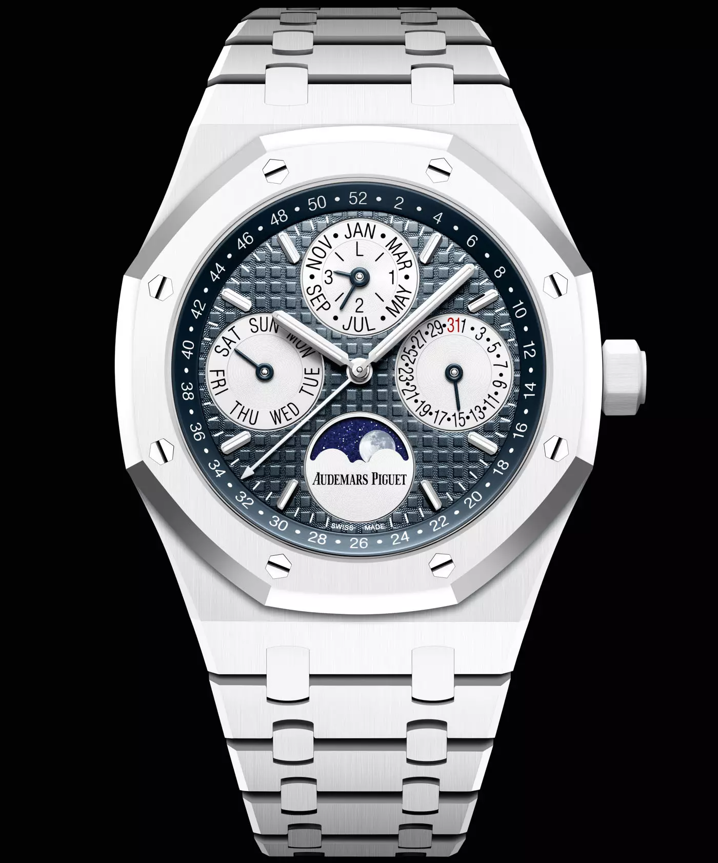 Audemars Piguet Royal Oak Kalendar Abadi Jam Tangan Seramik Putih 16446_1