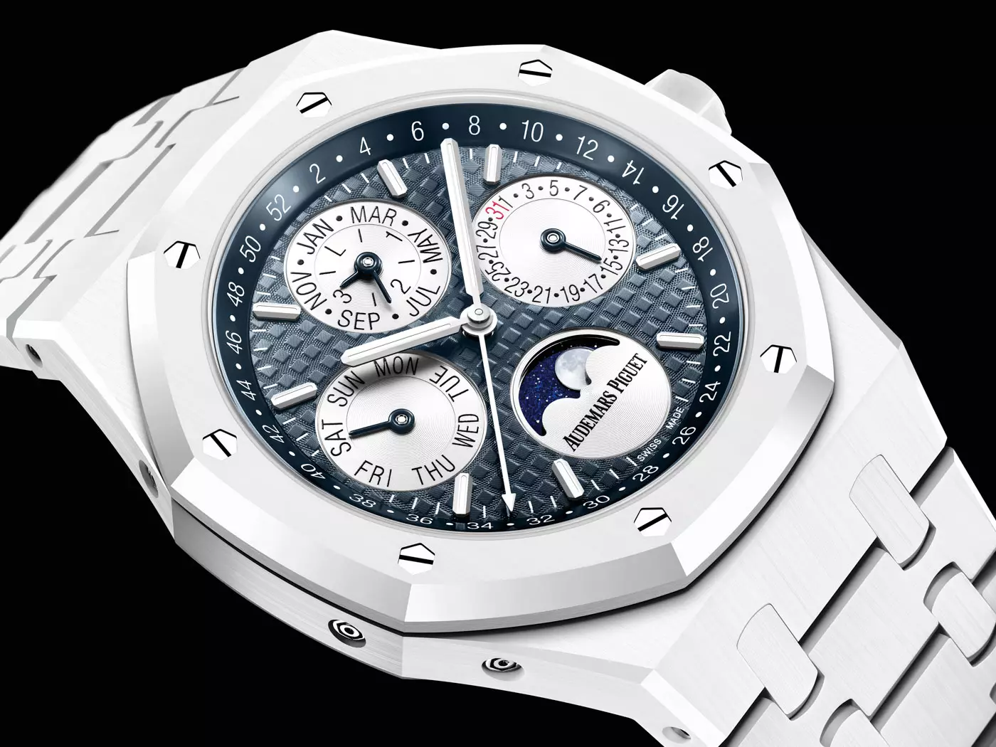 Audemars Piguet Royal Oak Perpetual Calendar Սպիտակ Կերամիկական Ժամացույց 16446_6