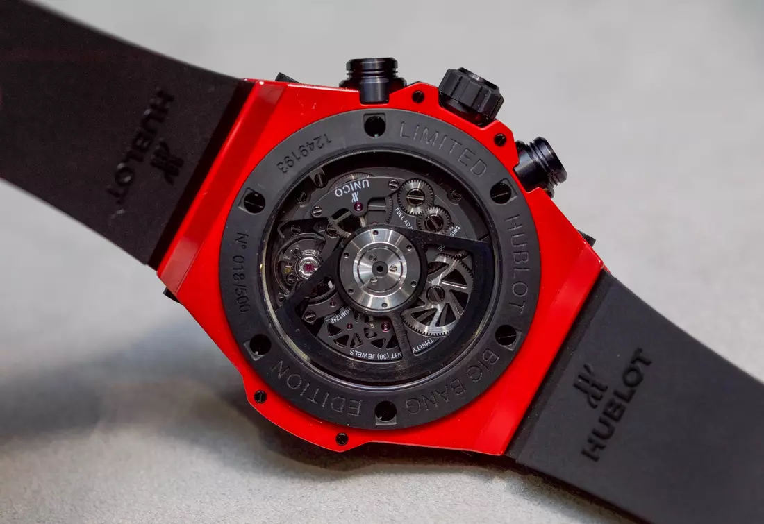 Hublot Big Bang UNICO ರೆಡ್ ಮ್ಯಾಜಿಕ್ ಸೆರಾಮಿಕ್ ವಾಚ್ ಕೇಸ್ಬ್ಯಾಕ್.