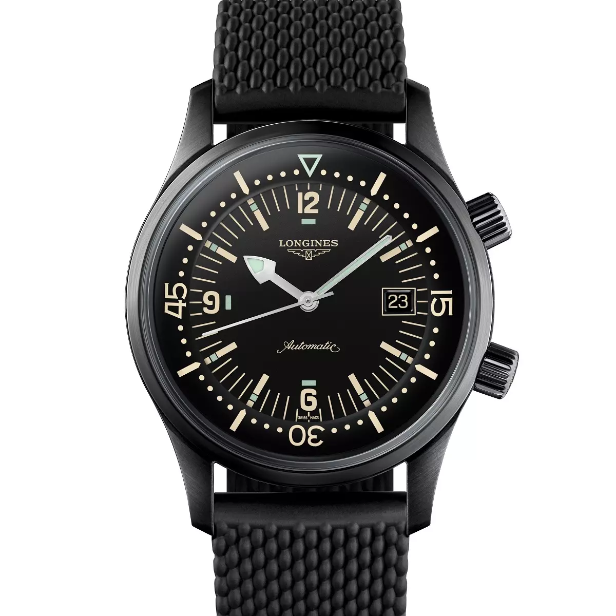 Longines Legend Diver сағаты қара PVD 17386_2