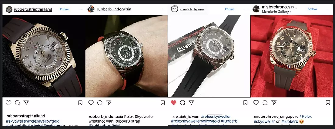 Gummi B Iwwerwaachungsbänner Fir De Rolex Sky-Dweller 17709_6