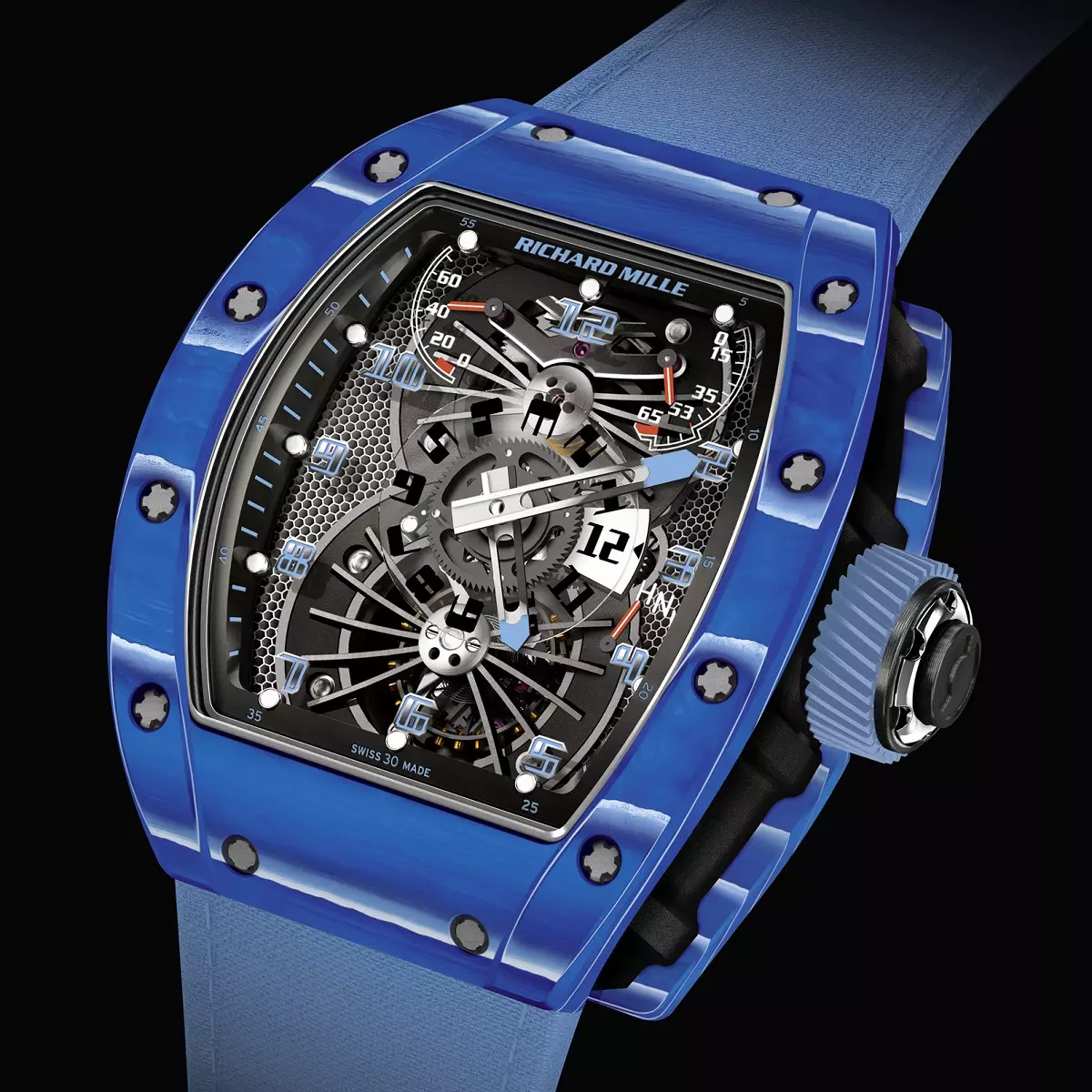 Ρολόγια περιορισμένης έκδοσης Richard Mille RM 022 Tourbillon Aerodyne Dual Time 'Red-White-Blue' 1849_3