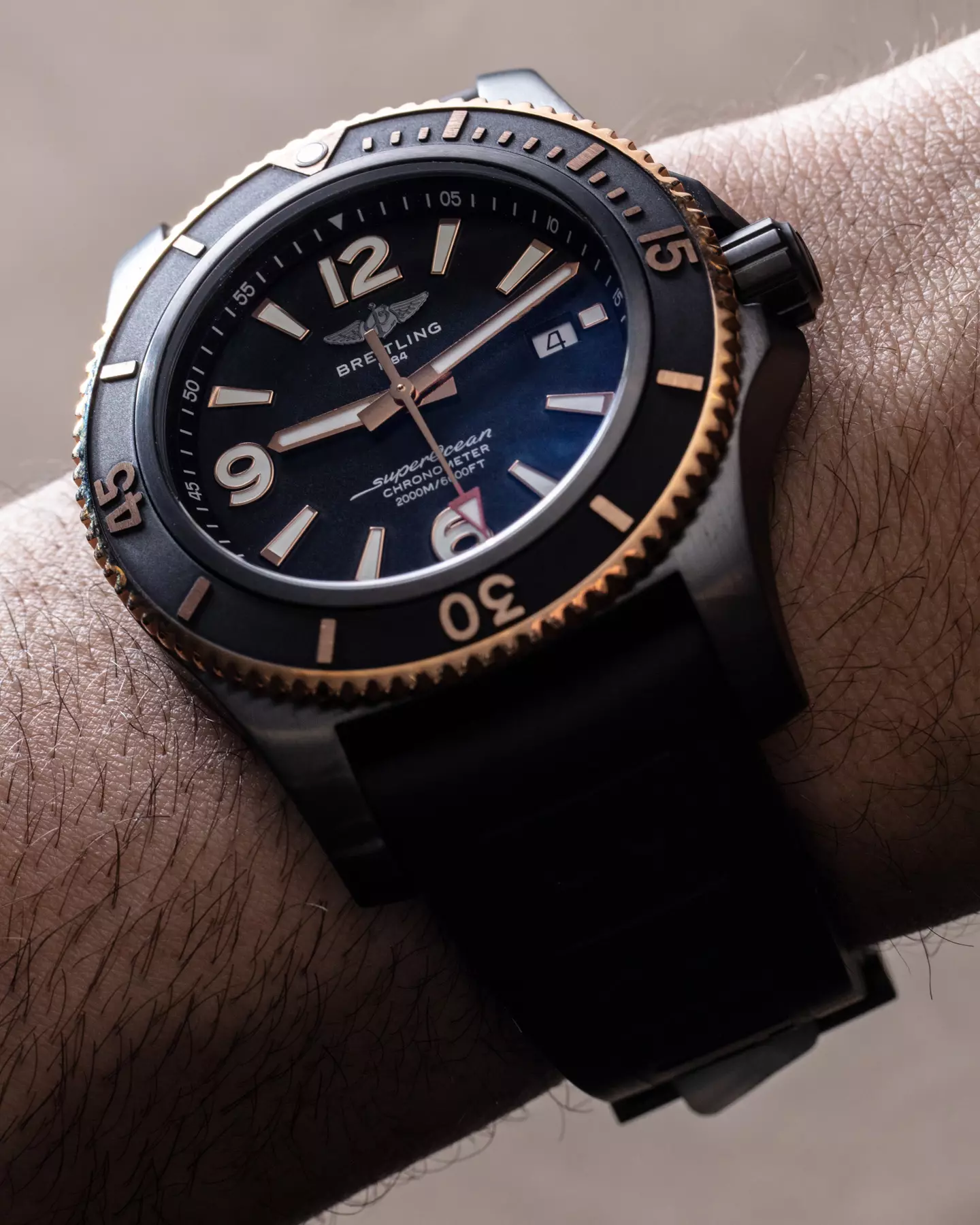 Praktické: Automatické 46 čierne hodinky Breitling Superocean 18552_3