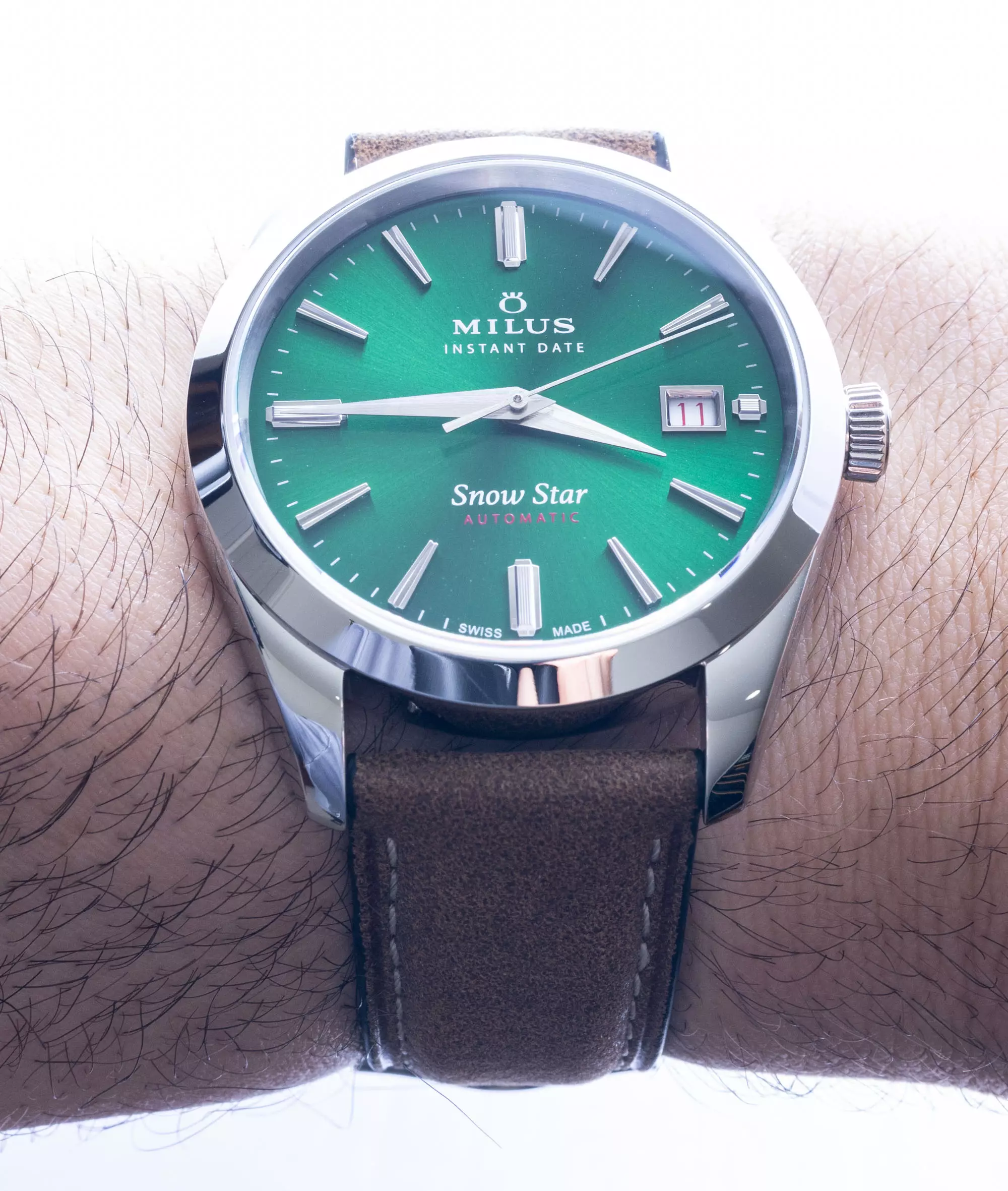 Praktické: hodinky Milus Snow Star Boreal Green Dial 2046_4