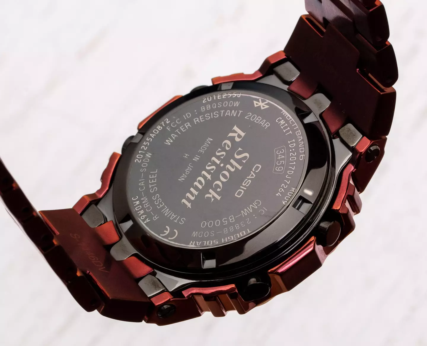 ხელმისაწვდომობა: Casio G-Shock GMWB5000RD-4 წითელი მეტალის საათი 2216_2