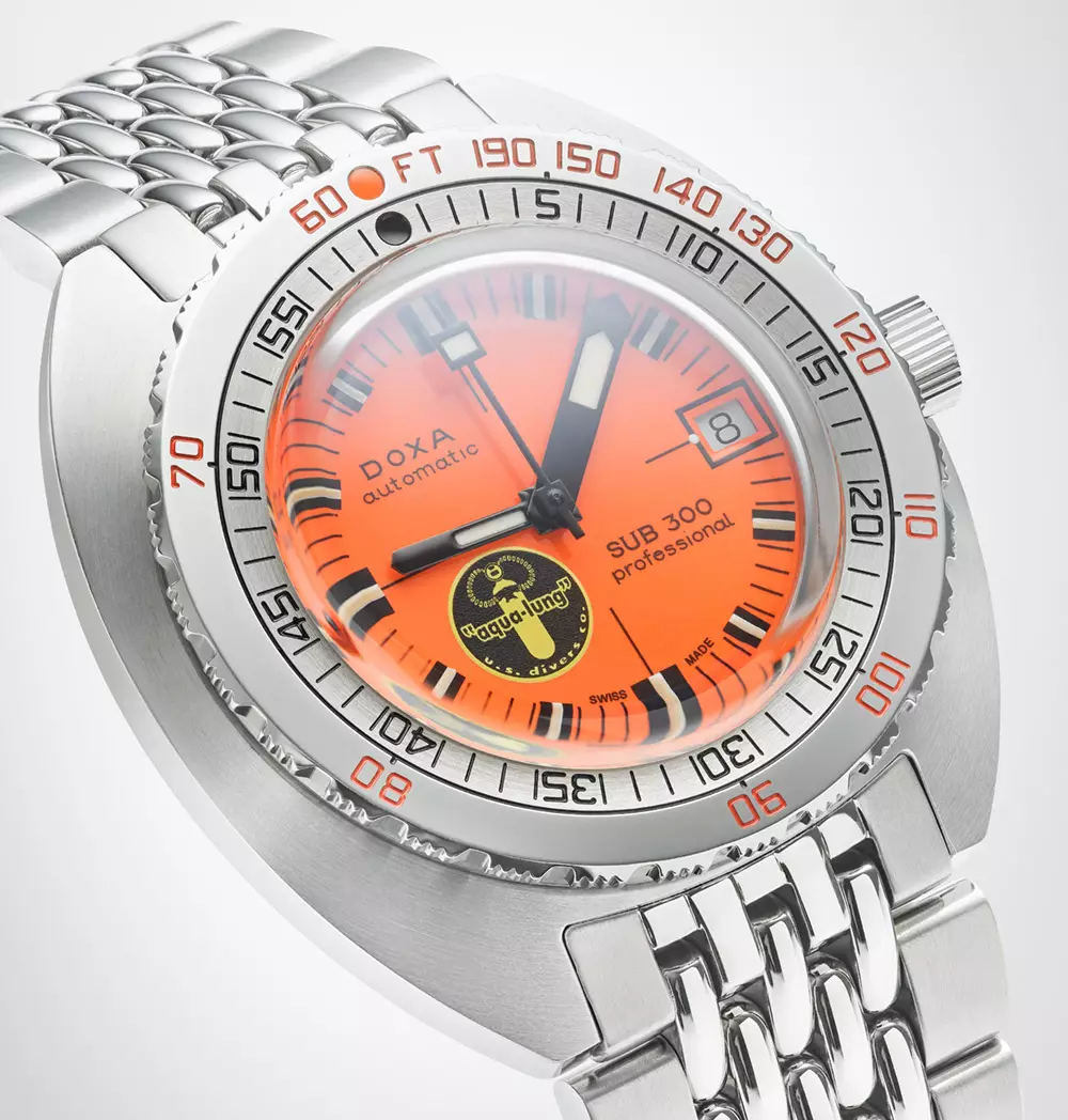 DOXA SUB 300 பிளாக் லங் ரீ-இஷ்யூ டைவ் வாட்ச் 23452_3