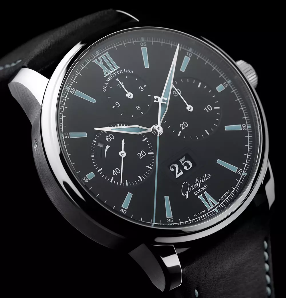 Glashutte-Gwreiddiol-Seneddwr-Cronograff-Panorama-Dyddiad-9