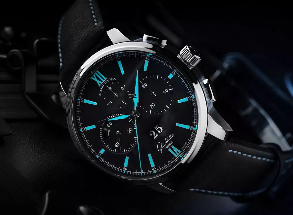 Glashutte-Gwreiddiol-Seneddwr-Cronograff-Panorama-Dyddiad-4