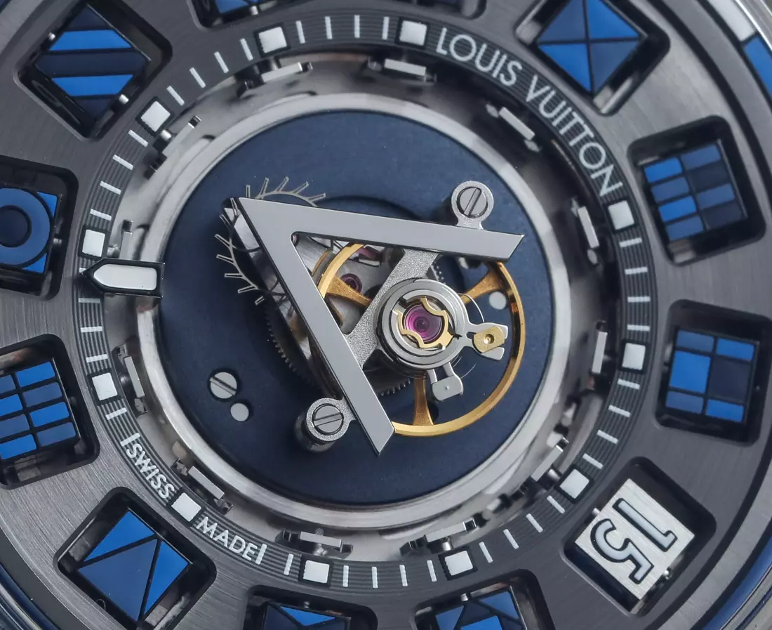 Louis Vuitton Escale Spin Time Tourbillon Central Blue 시계 Hand-On 2527_7