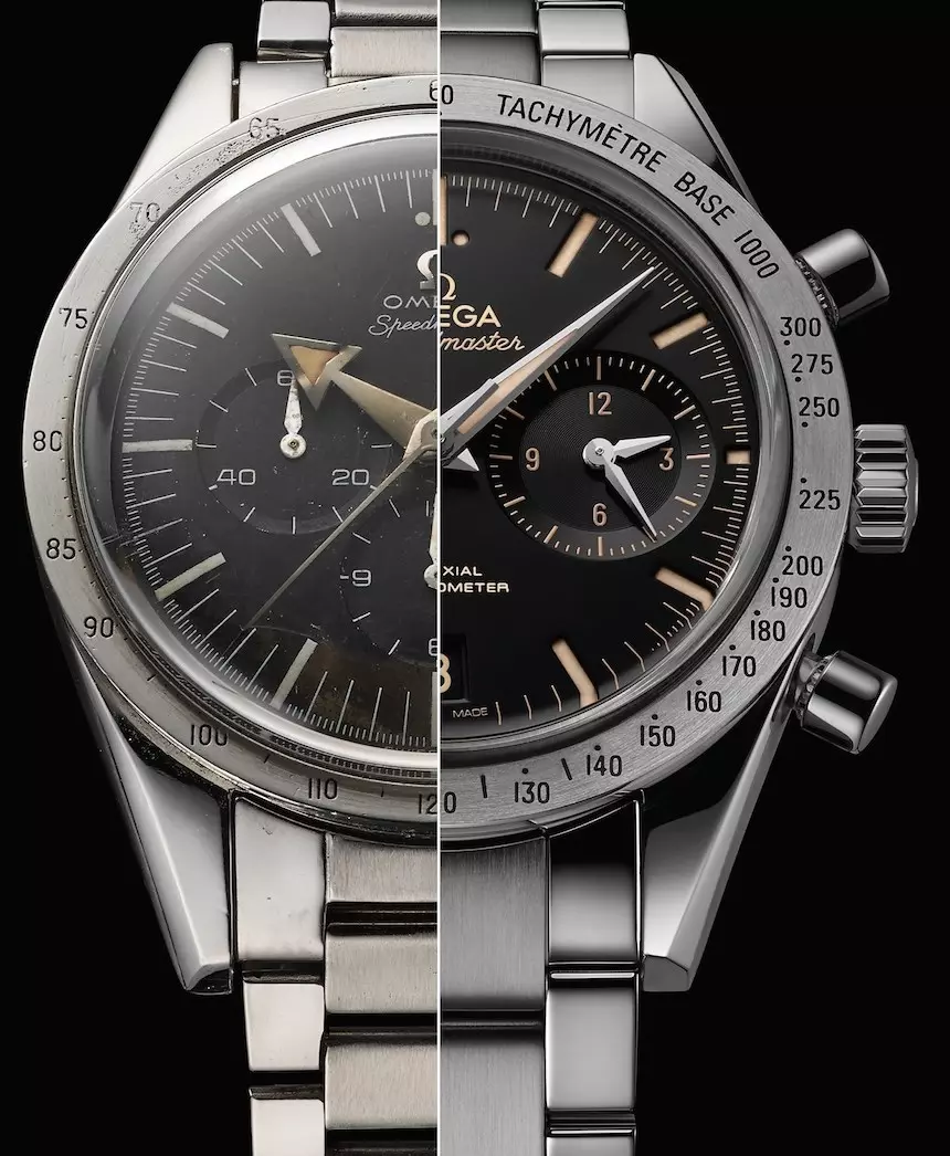 Omega Speedmaster '57 ທີ່ໄດ້ຮັບແຮງບັນດານໃຈຈາກ vintage ຢູ່ຂ້າງມັນ