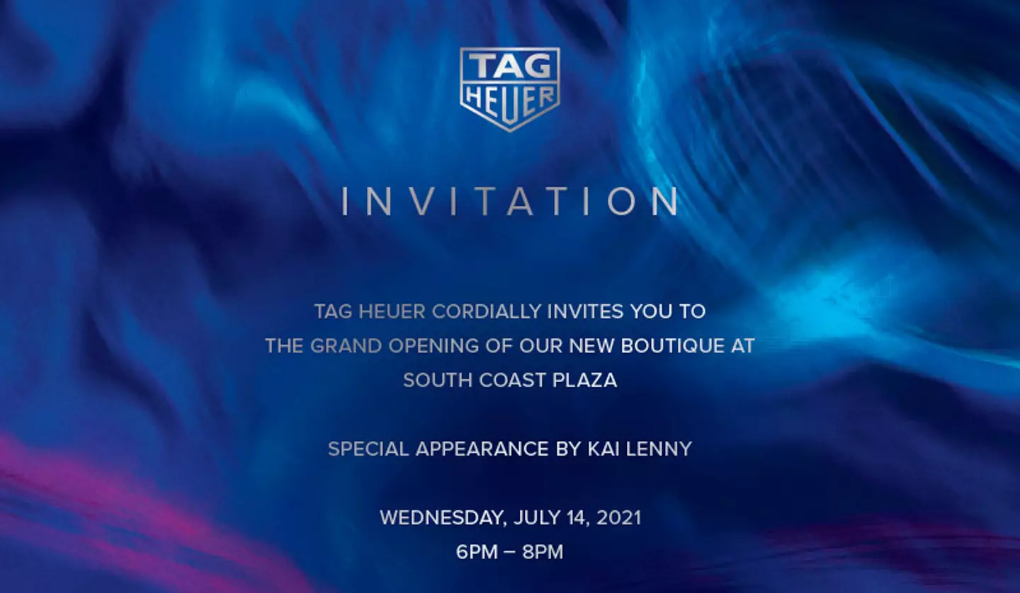 Pozvánka v južnej Kalifornii: TAG Heuer Store Event 14. júla 2021 na South Coast Plaza 2658_3