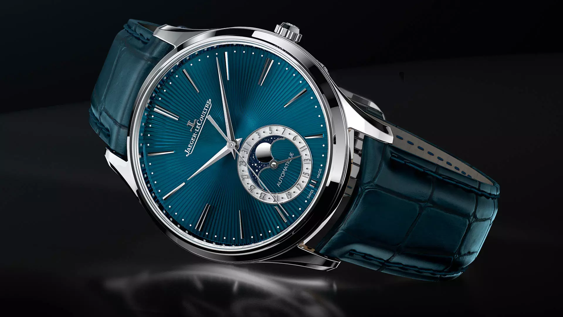 Jaeger-LeCoultre Master itin plonas mėnulio emalio suknelių laikrodis 27280_1