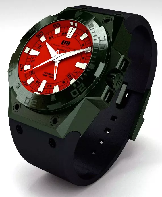 Linde Werdelin Hard Green DLC ორი ტაიმერის საათი