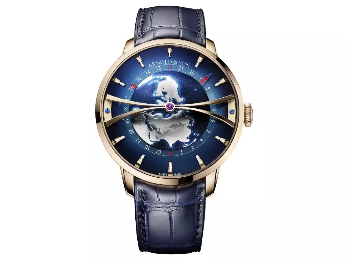 Гадзіннік Arnold & Son Globetrotter цяпер у чырвоным золаце 2941_1