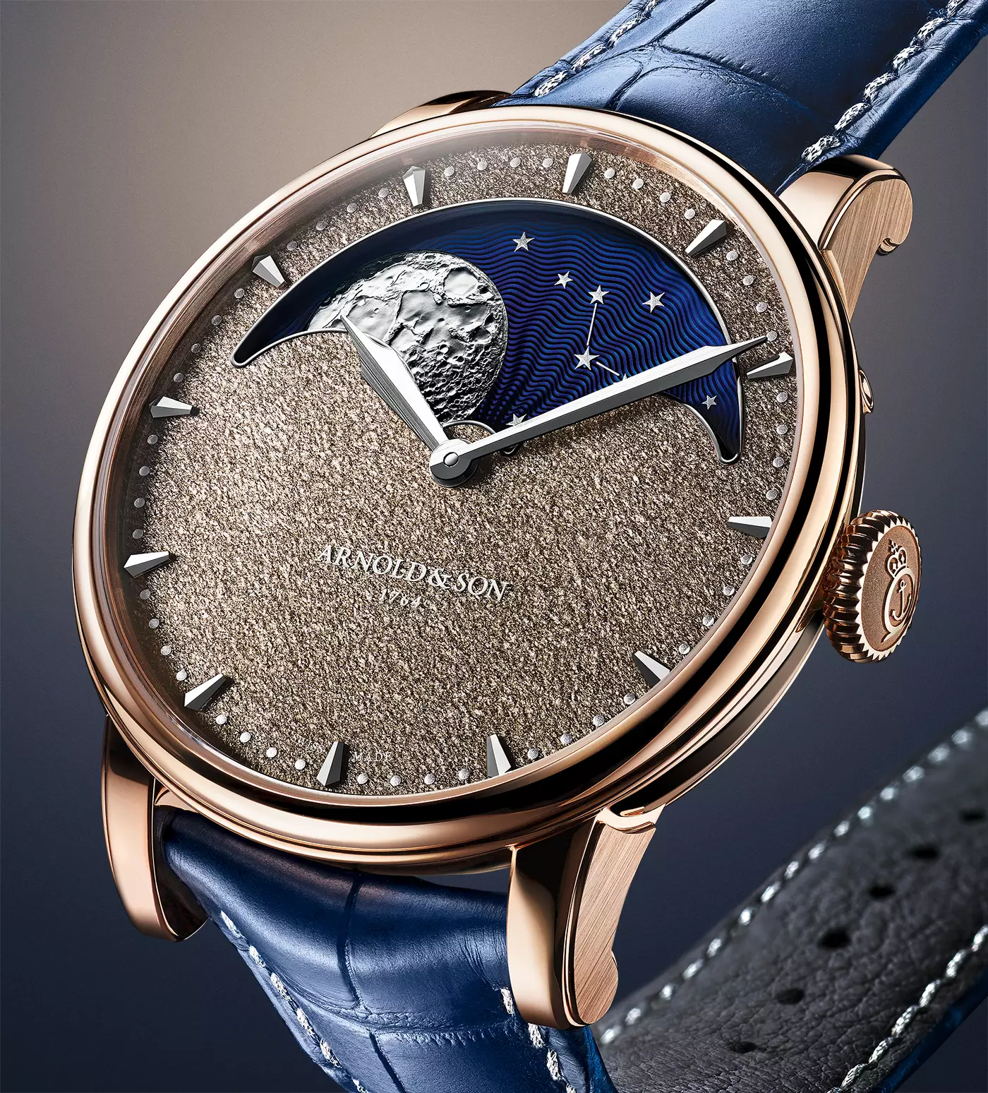 Arnold & Son devwale yon edisyon limite Perpetual Moon Obsidian Watch 2944_2