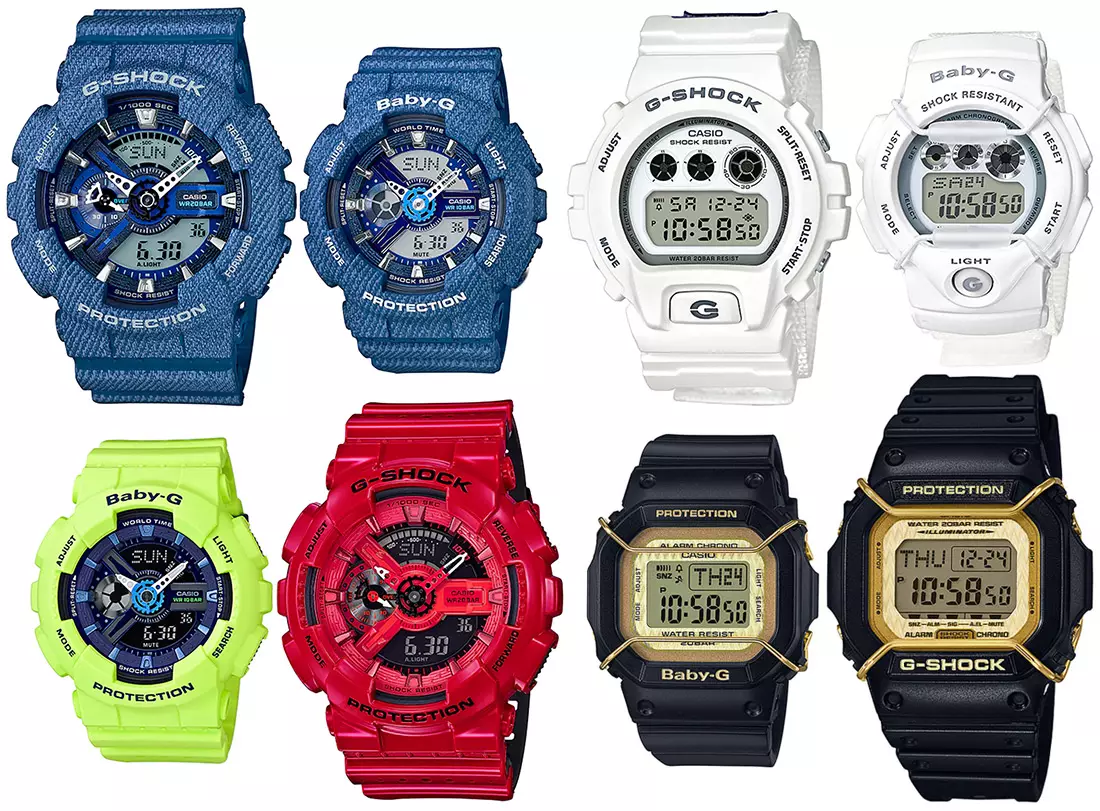 Casio-G-Shock-Bebo-G-Paro-Aro-Liaj-Ŝiaj-Sankt-Valentinaj-Tagaj-Horloĝoj