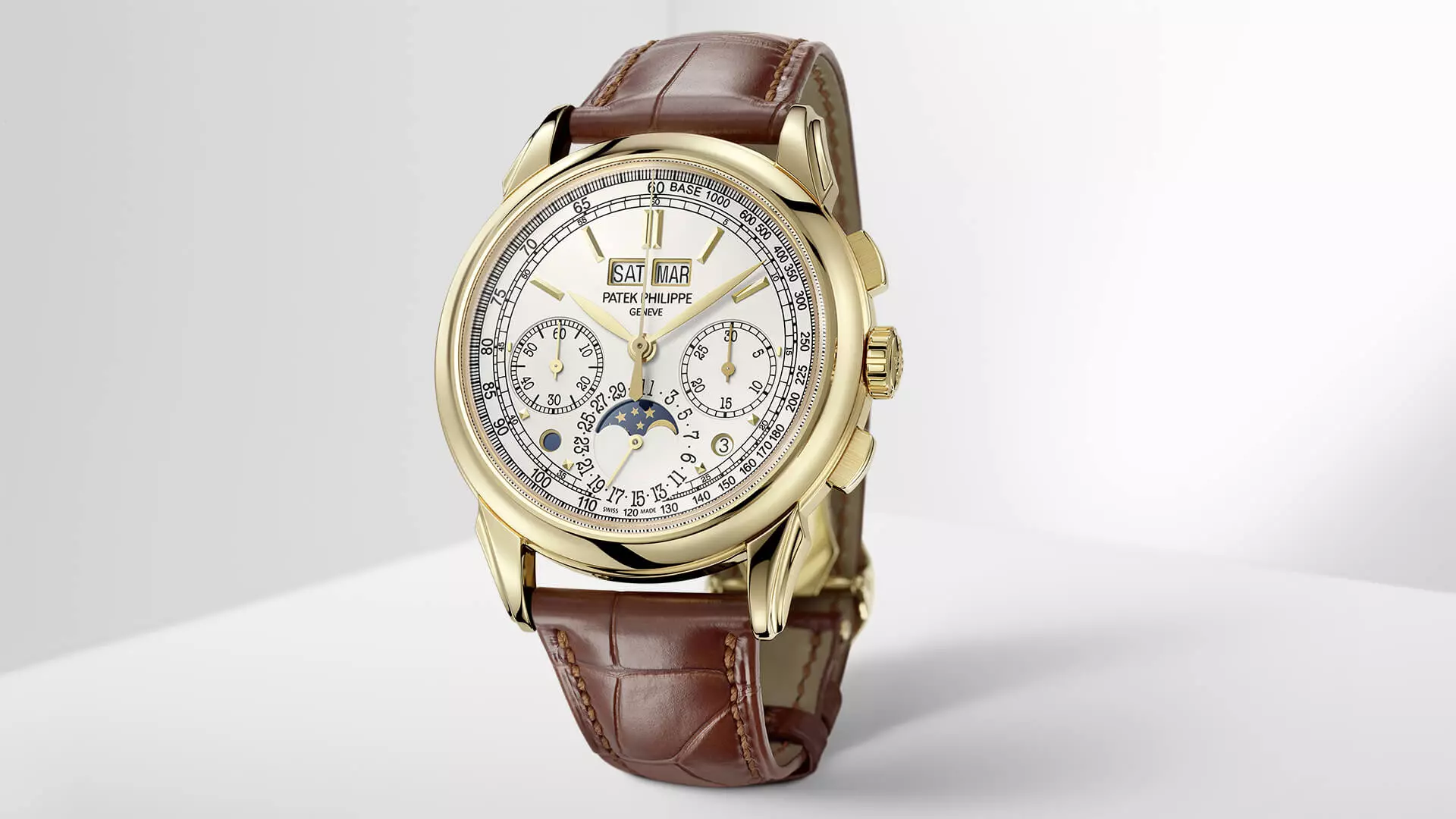 Patek Philippe ເປີດຕົວຄໍາອ້າງອີງຄໍາສີເຫຼືອງໃຫມ່. 5270J-001 Perpetual Calendar Chronograph 33496_1