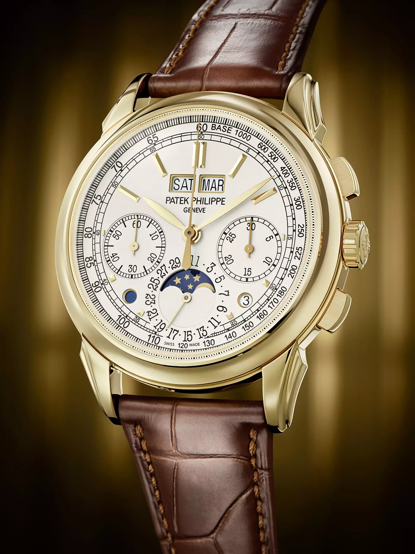 Patek Philippe ເປີດຕົວຄໍາອ້າງອີງຄໍາສີເຫຼືອງໃຫມ່. 5270J-001 Perpetual Calendar Chronograph 33496_2