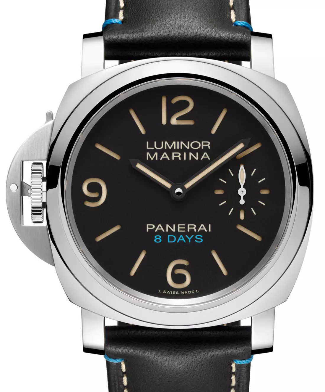 Panerai Luminor Marina 8-Diwrnod Cronfa Bŵer Wrth Gefn PAM796 Llaw Chwith 35405_1