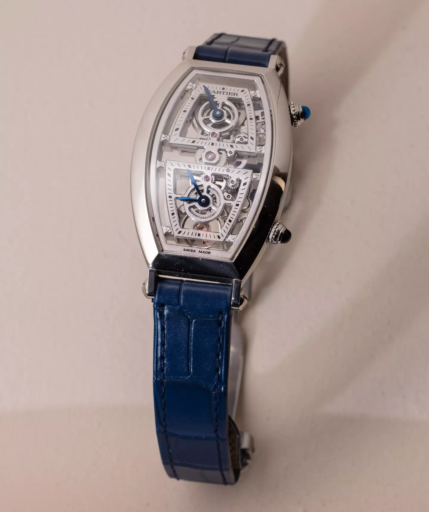 Esku-hartzea: Cartier Prive Tonneau Skeleton XL Dual Time Watch 3822_2