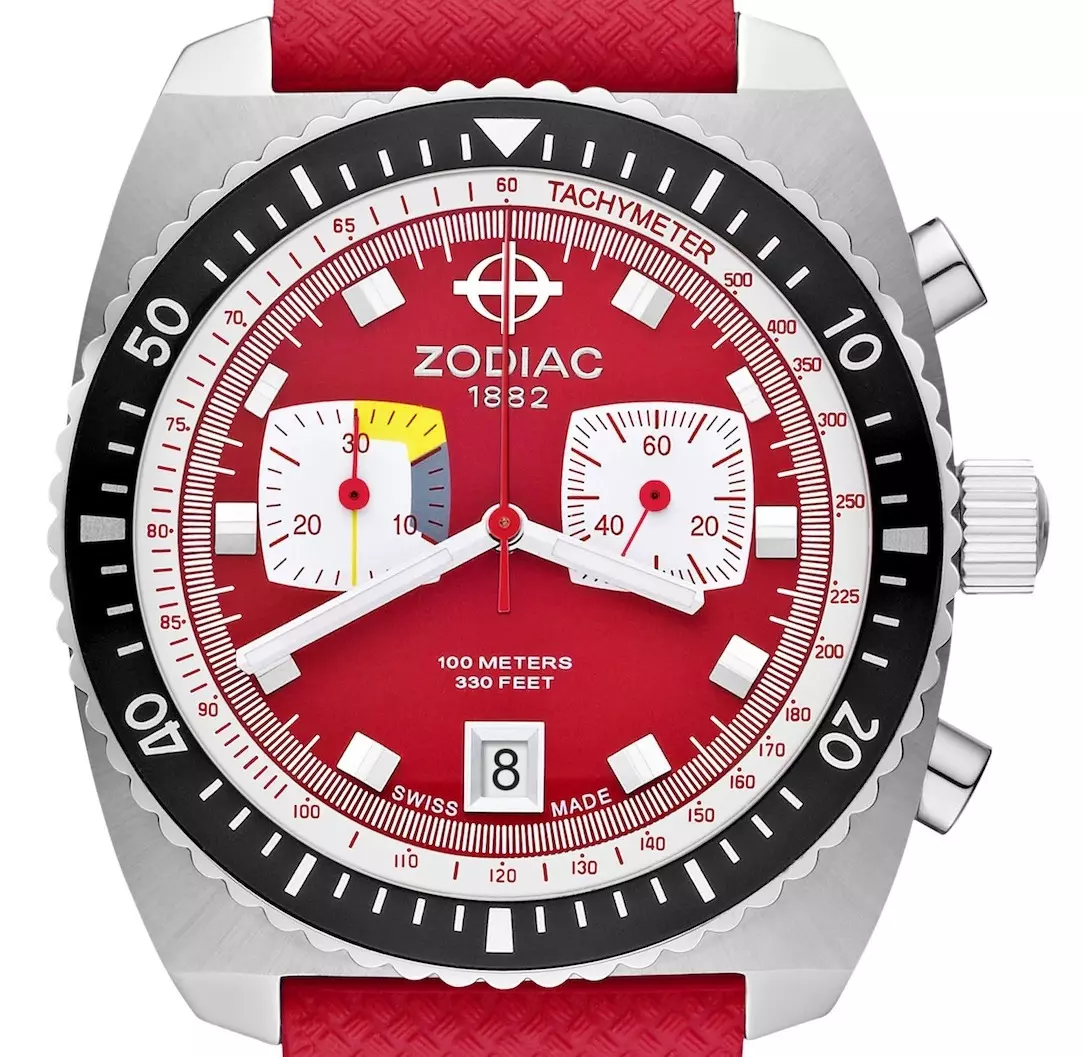 Zodiac Sea Dragon חיוג כרונוגרף אדום במהדורה מוגבלת