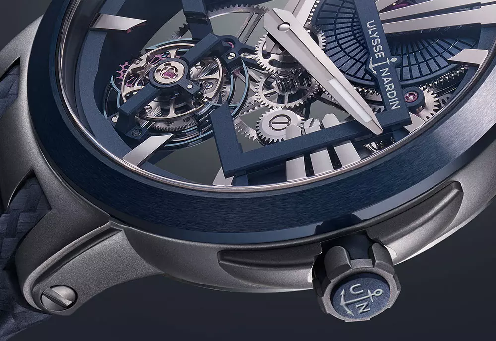 Ulysse Nardin நிர்வாக எலும்புக்கூடு Tourbillon ப்ளூ வாட்ச் 40976_5