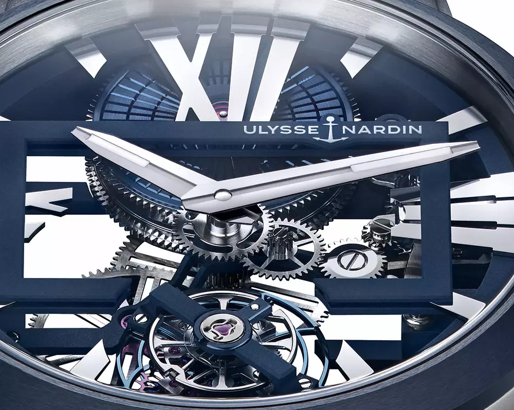 Ulysse Nardin நிர்வாக எலும்புக்கூடு Tourbillon ப்ளூ வாட்ச் 40976_6