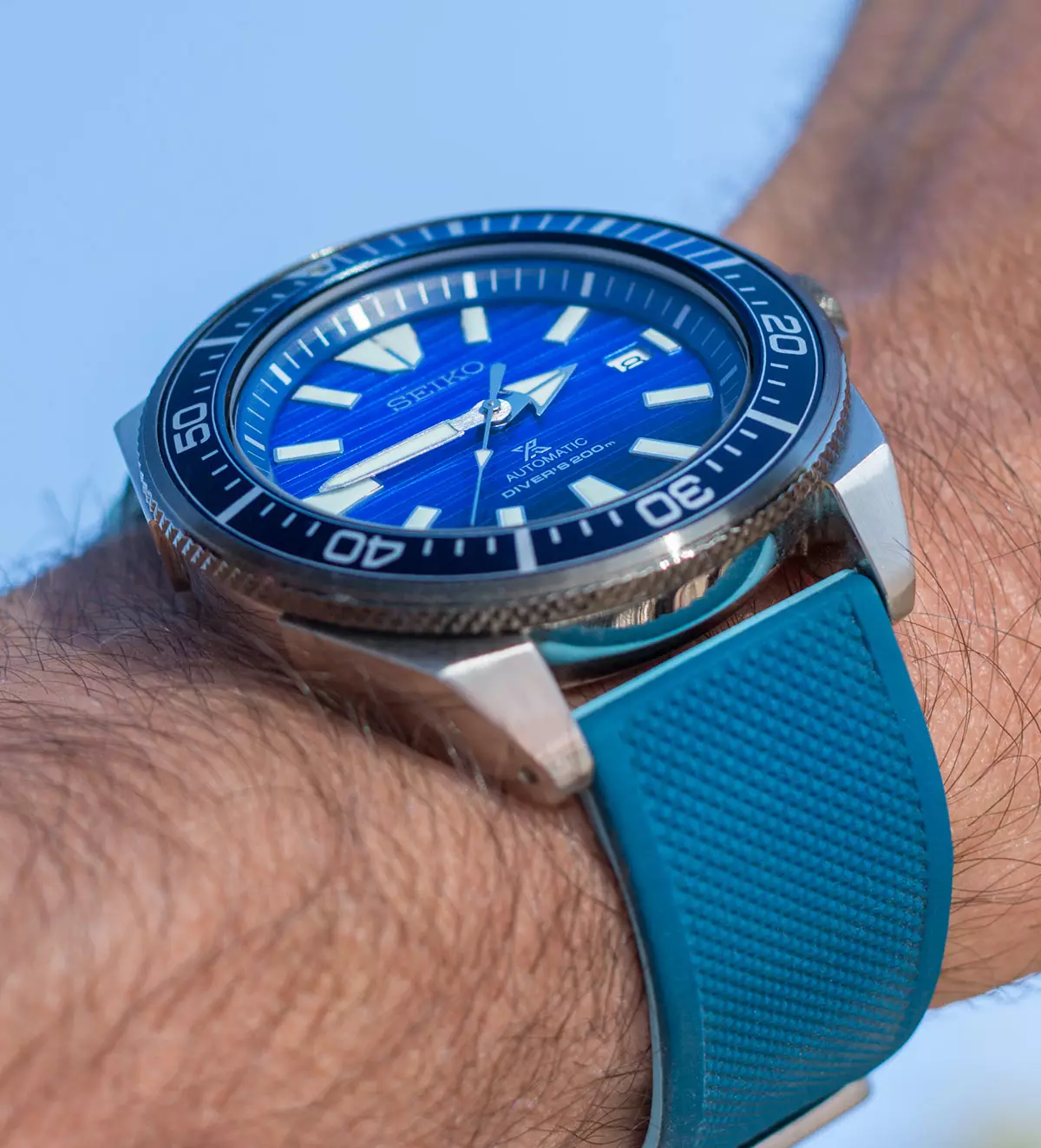 Seiko Prospex SRPC93 'Chengetedza Ocean' Samurai Dive Tarisa Ongororo yebhuruu dial