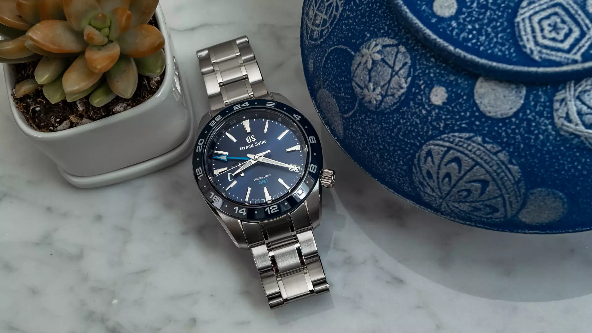 grand seiko caij nplooj ntoos hlav tsav gmt sbge255