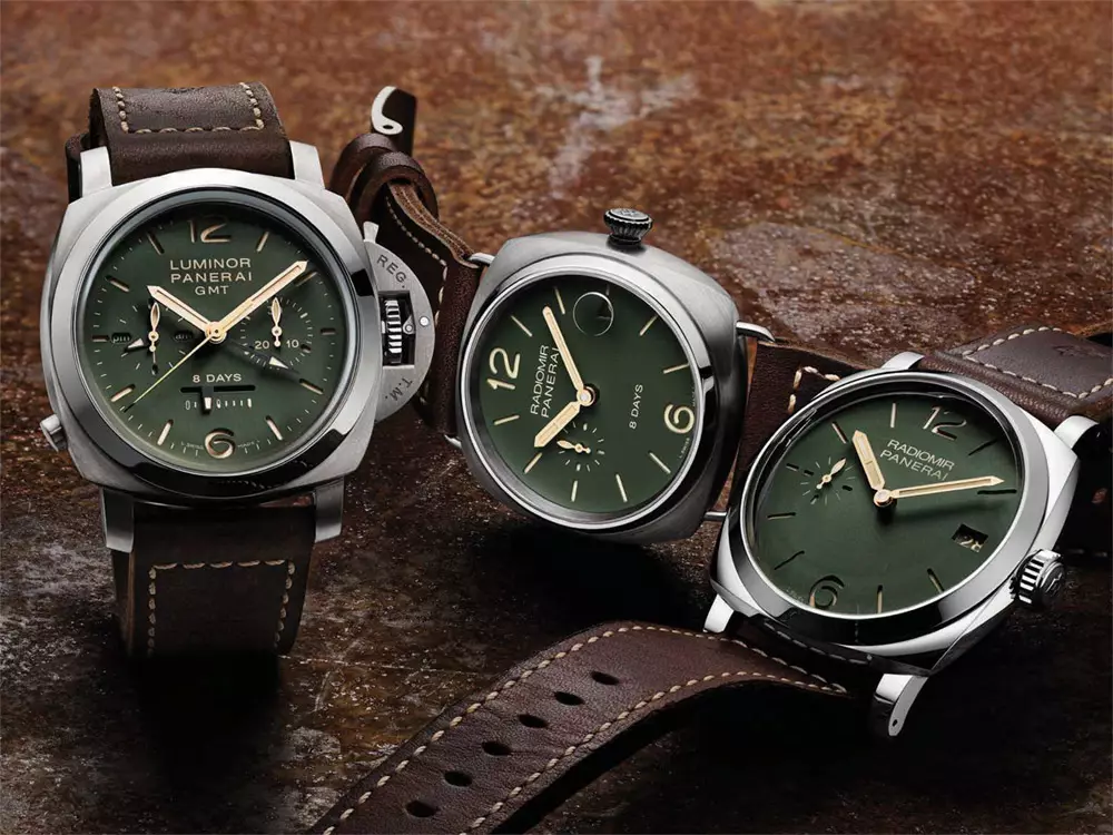 „Panerai Green Dial“ riboto leidimo PAM735, PAM736 ir PAM737 kolekcijos laikrodžiai 44872_1