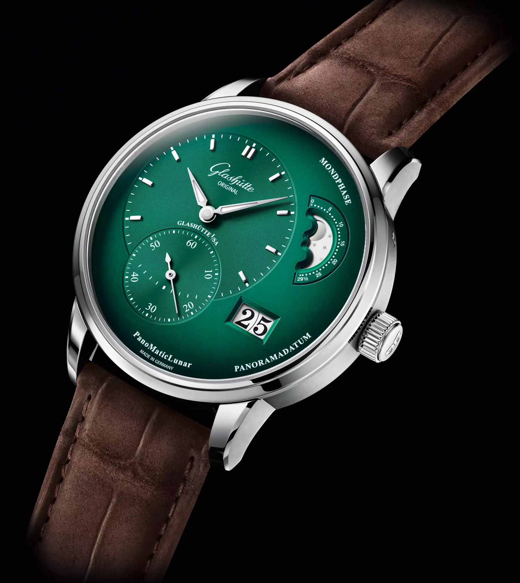 Бірінші көзқарас: Glashütte түпнұсқа PanoMaticLunar In Forest Green 4554_3