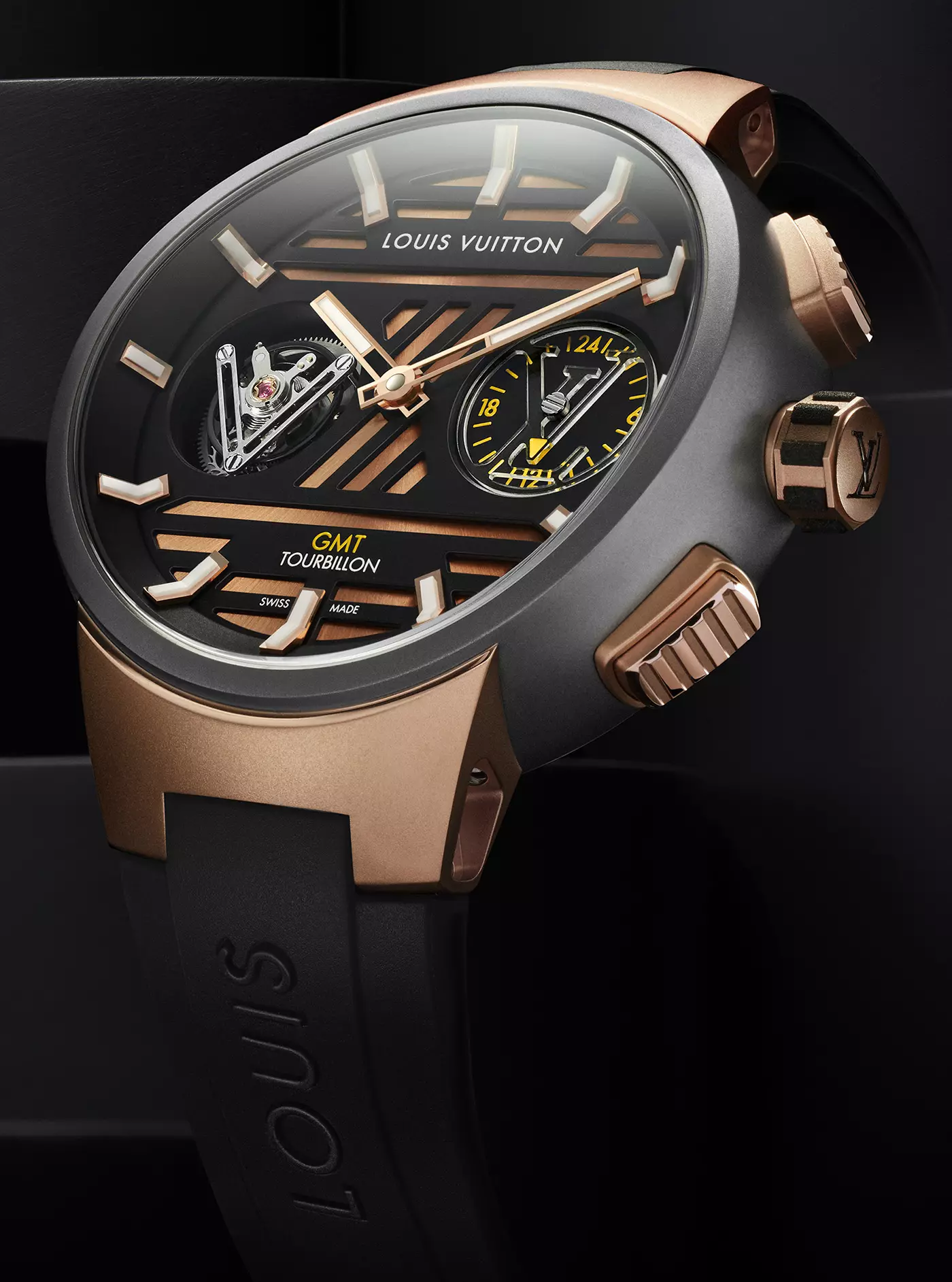 Louis Vuitton Tambour Curve GMT Flying Tourbillon ඔරලෝසු මාලාව එළිදක්වයි 5468_2