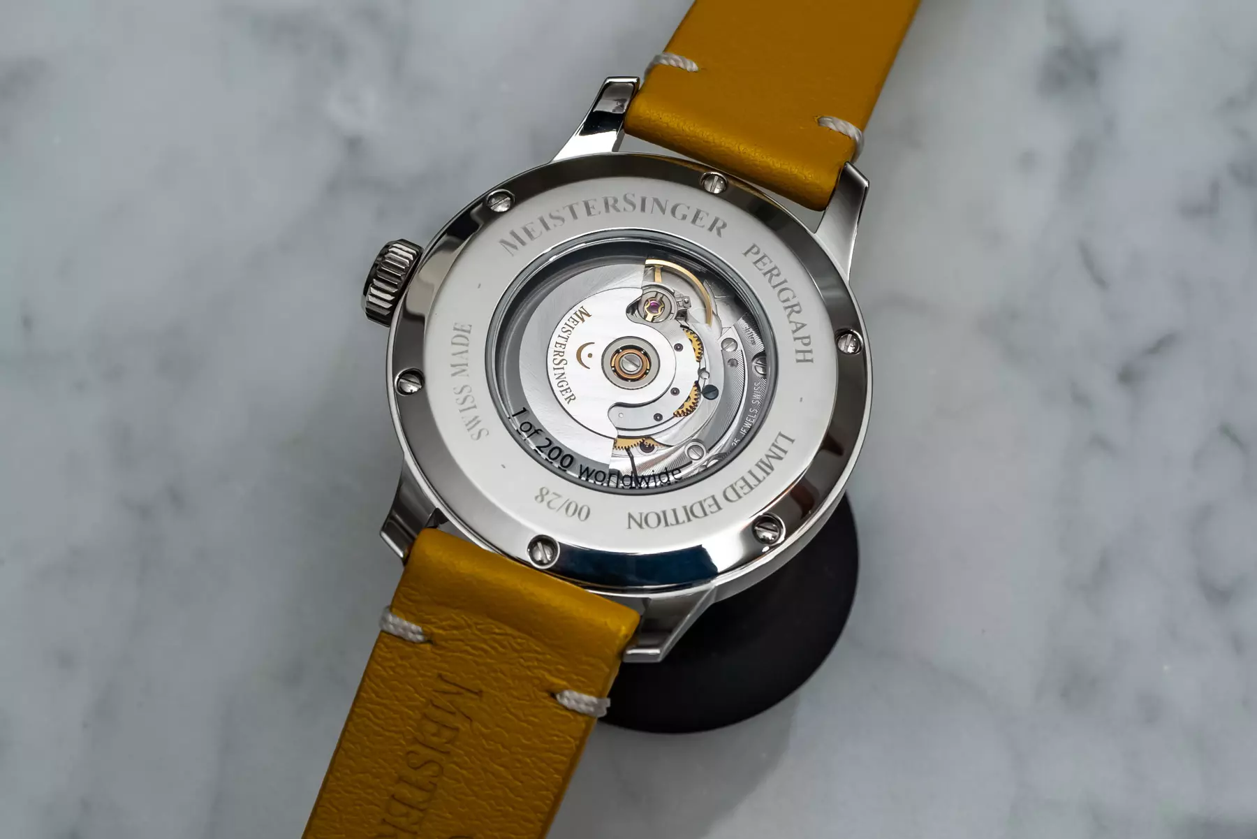 Meistersinger Tostas 20 metų laikrodžių gamybos su The Perigraph Mellow Yellow 5639_10