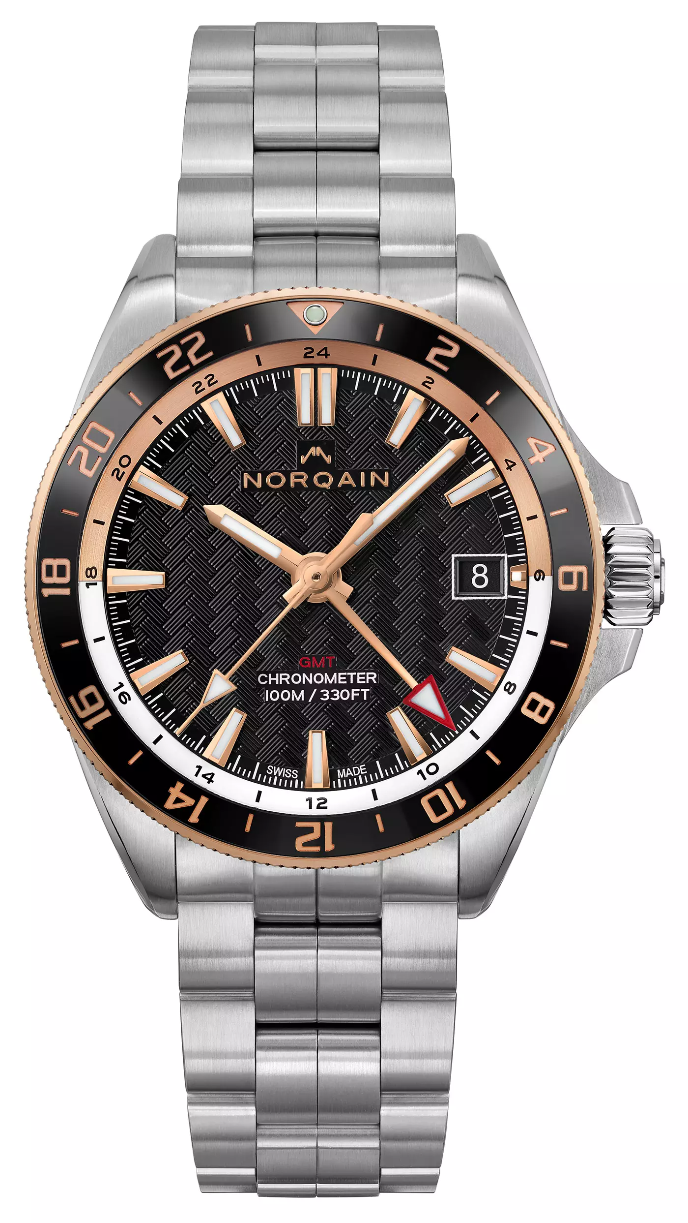 NORQAIN представляє обмежену серію годинників Adventure NEVEREST GMT 41 мм зі сталі та золота 6018_2