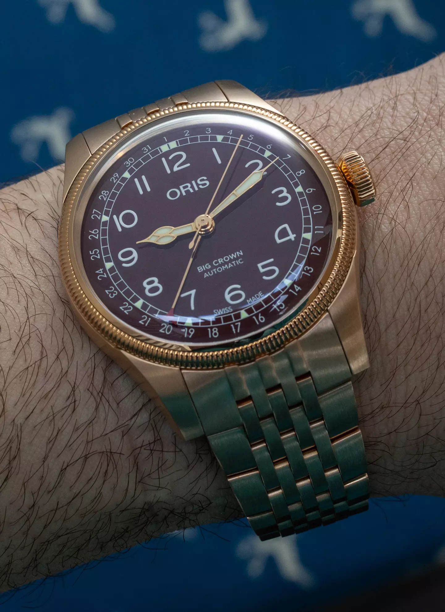 Käed: Oris Big Crown Pointer Kuupäeva pronkskellad 6153_1