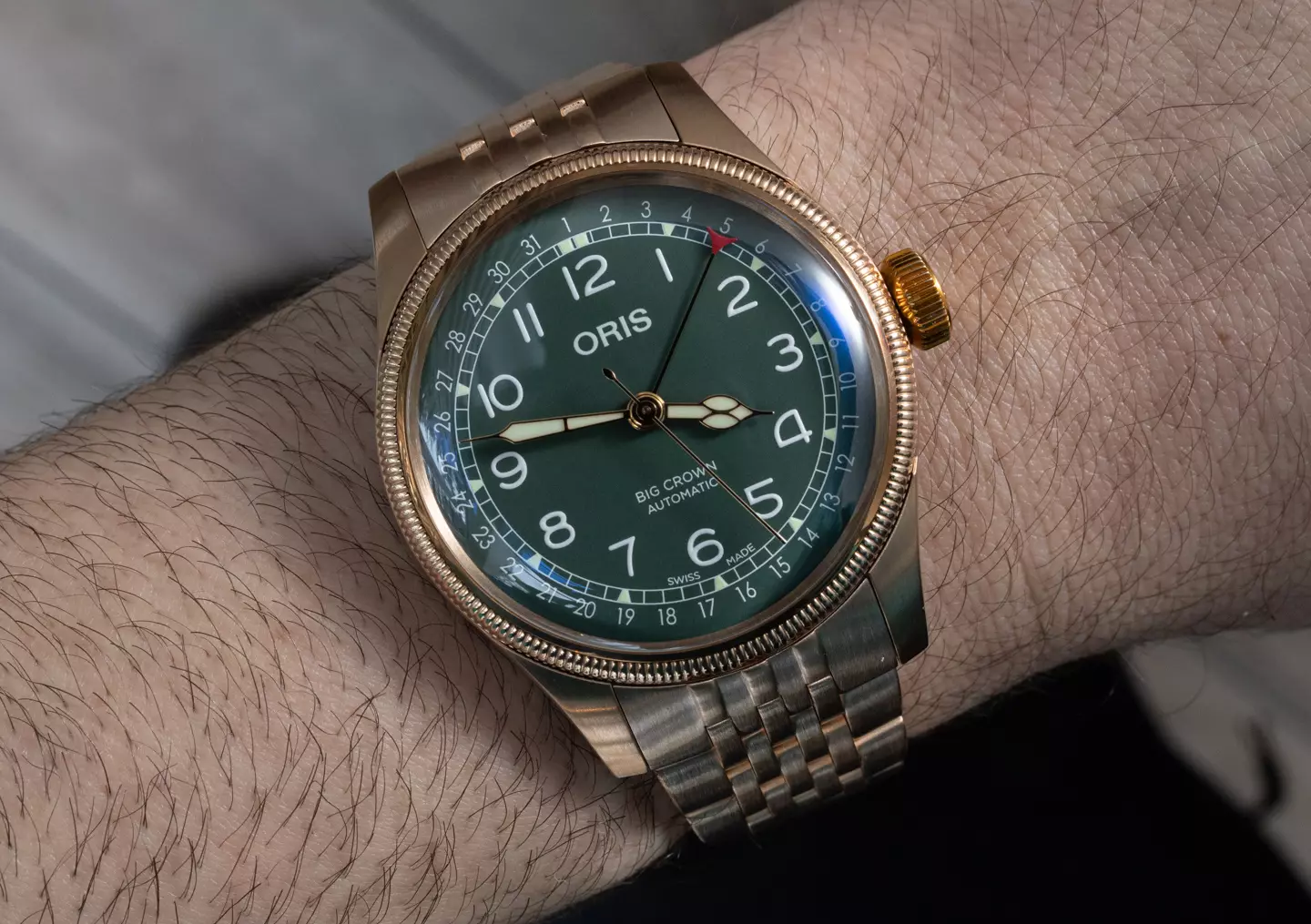 Käed: Oris Big Crown Pointer Kuupäeva pronkskellad 6153_6