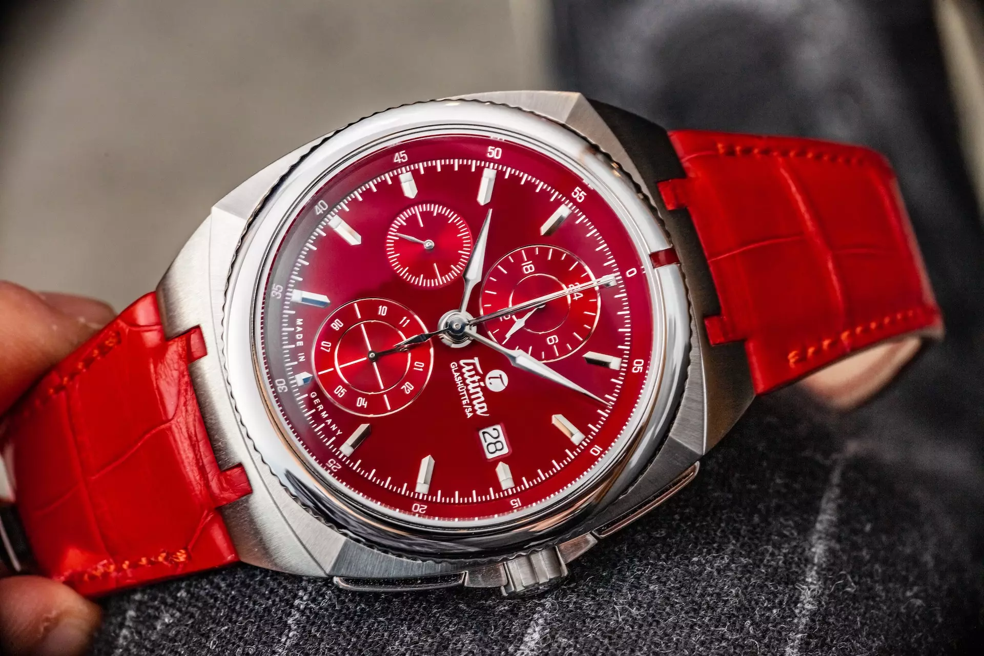 Tutima Saxon eent Chronograph Rot