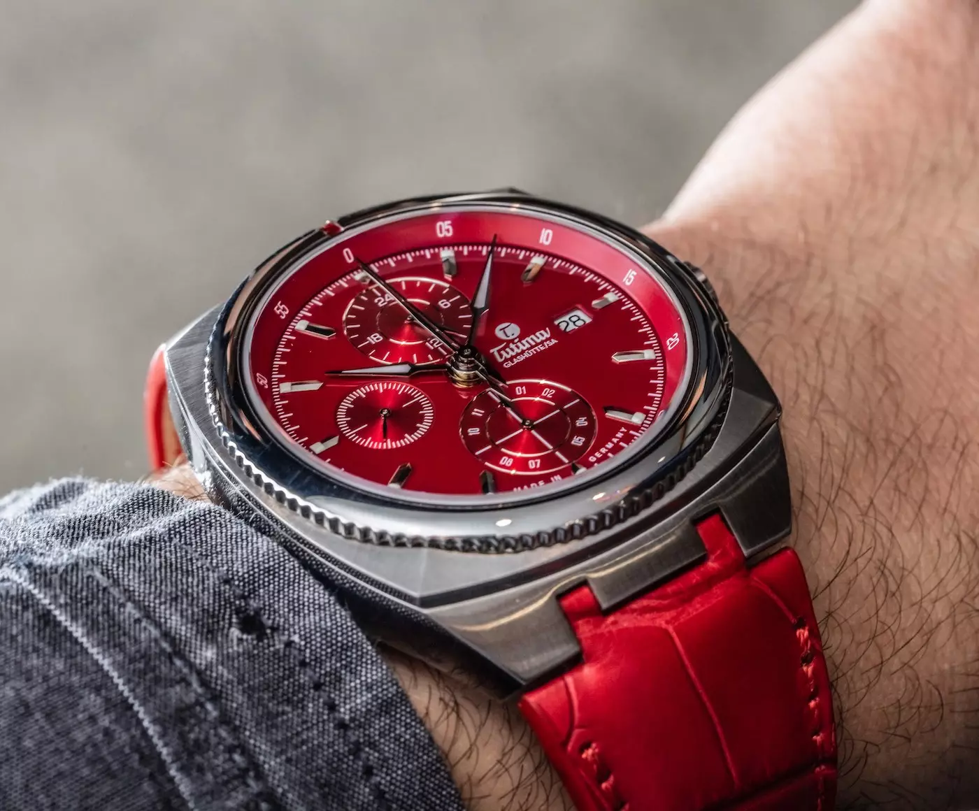 tutima saxon one chronograph red